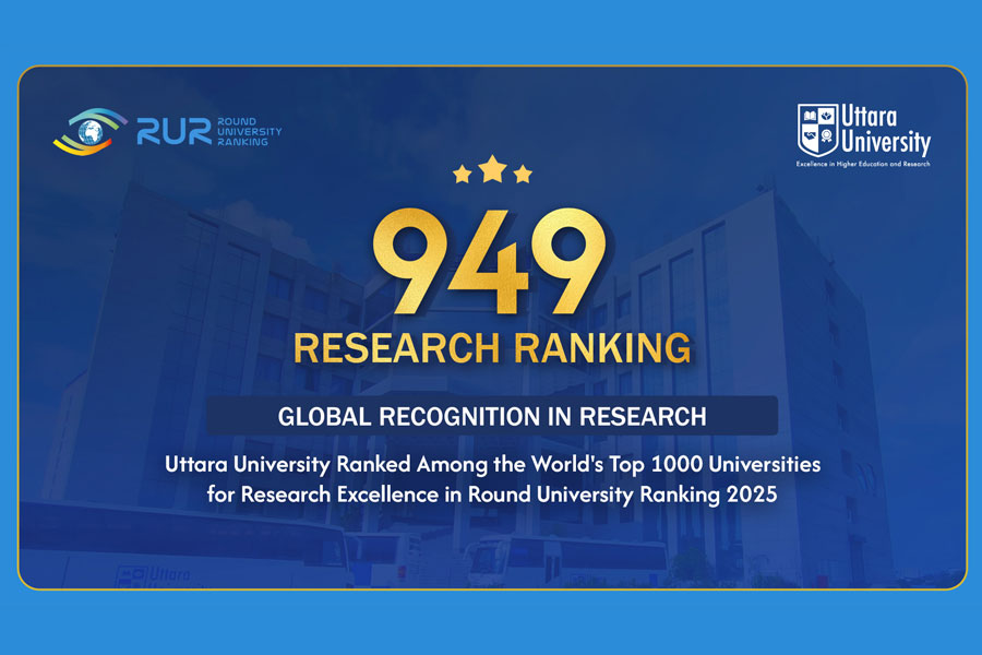 Uttara University ranked among top 1000 universities for research excellence in RUR 2025 | The ...