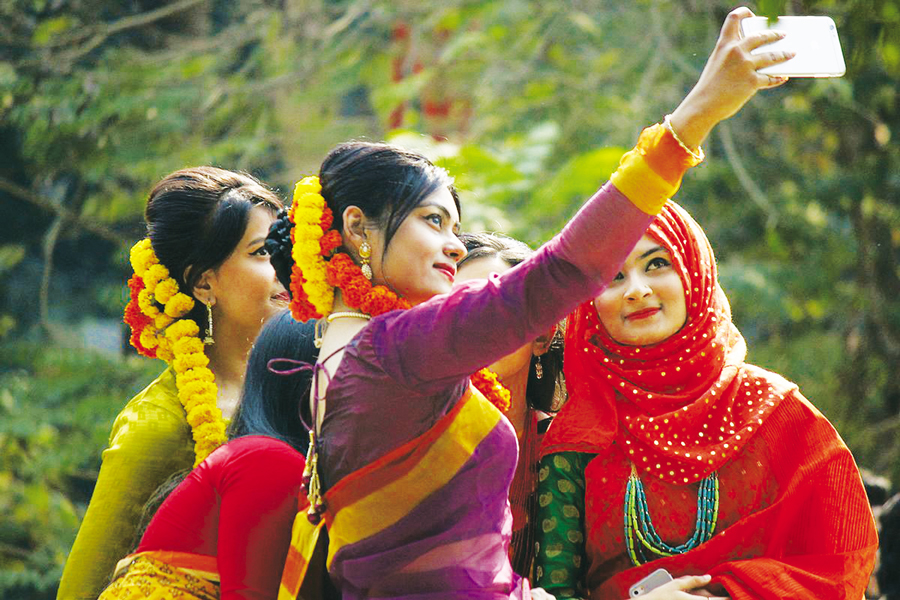 Falguni look in Bashonti colour | The Financial Express