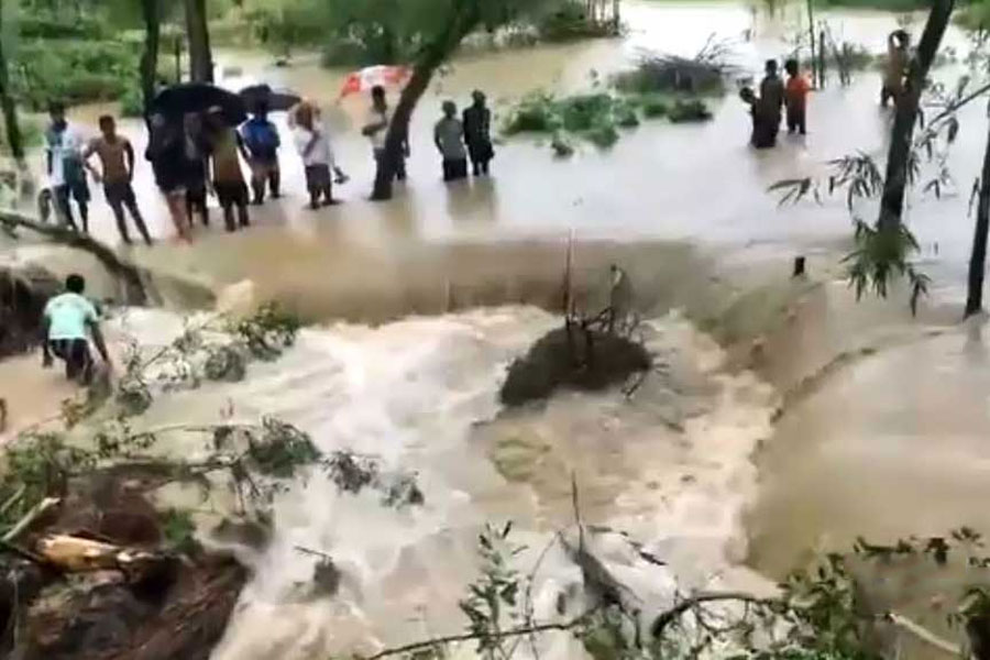 Habiganj rivers flowing above danger level, dam breach floods villages ...