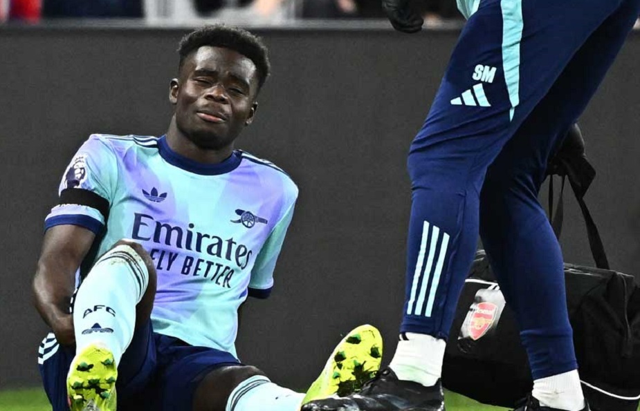 Arsenal's Saka out for many weeks with hamstring injury, Arteta says ...